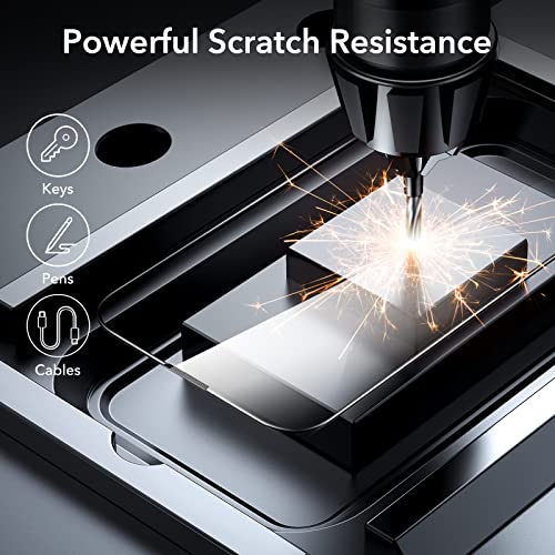 ESR Armorite Screen Protector Compatible with iPhone 14, iPhone 13 and iPhone 13 Pro, Ultra-Tough Tempered-Glass, Easy Installation Frame, 2 Pack
