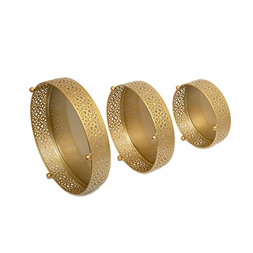 Beingreat 3-Piece Cake Stands Set, Round Metal Cake Stands Dessert Display Cupcake Stands for Birthday Wedding Anniversary Party Gold (8β 10β 12β)