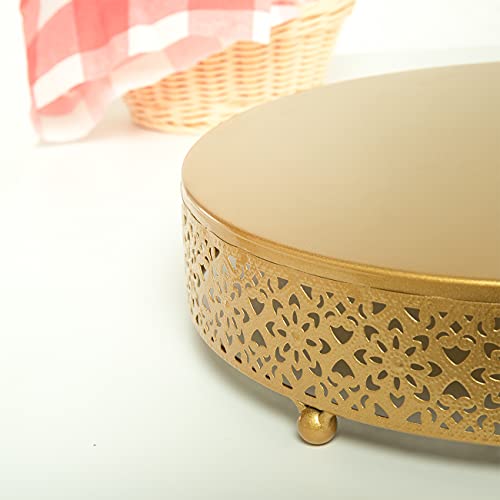 Beingreat 3-Piece Cake Stands Set, Round Metal Cake Stands Dessert Display Cupcake Stands for Birthday Wedding Anniversary Party Gold (8β 10β 12β)