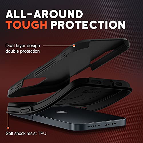 NTG Military Shockproof iPhone 14 Case, iPhone 13 Case [2 Layer Structure Protection] [Military Grade Anti-Drop] Hard Slim iPhone 14/13 Phone Case,Shockproof Protective Phone Case for iPhone 14/13