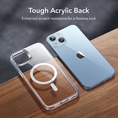 ESR for iPhone 14 Case/iPhone 13 Case, Compatible with MagSafe, Shockproof Military-Grade Protection, Magnetic Phone Case for iPhone 14/13, Classic Hybrid Case (HaloLock), Clear