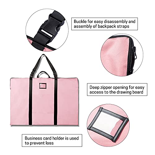 Large Size Art Portfolio Bag with Nylon Shoulder, 24 x 36 inches Light Weight Poster Storage Bag Board Holder with Handle and Zipper for Poster, Sketching and Drawing