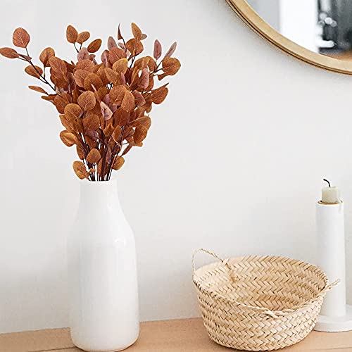 Artflower Artificial Eucalyptus Leaves, Tall Silver Dollar Eucalyptus Leaf Greenery Stems Silk Plastic Plants Fake Eucalyptus Garland Branches for Home Wedding Party Thanksgiving Décor