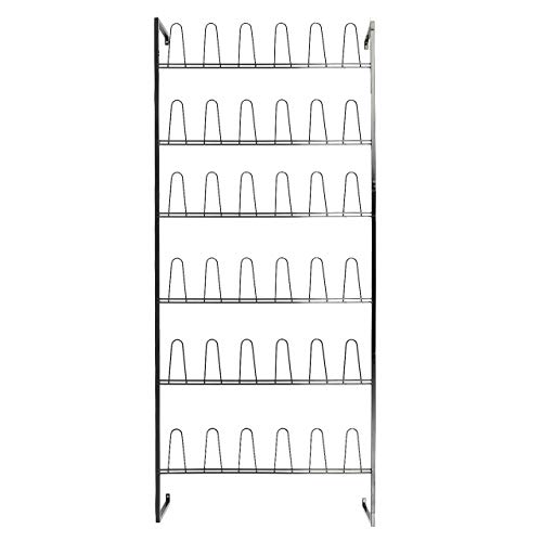 MyGift Black Metal Wall Mounted Boots and Shoe Rack, 18 Pair Entryway Shoe Storage Organizer Stand & Wall Mounted Black Metal 36 Hook Shoe Rack / 18 Pair Entryway Shoe Storage Organizer Stand