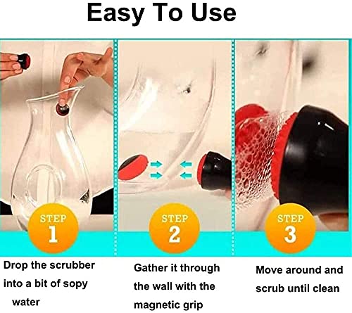 Magnetic Spot Scrubber, Magnetic Precision Scrubber, Aquarium Glass Cleaner, Magnet Cleaning Brush, Strong Magnetic Scratch-Free No-Slip for Fish Tank Vases Decanter