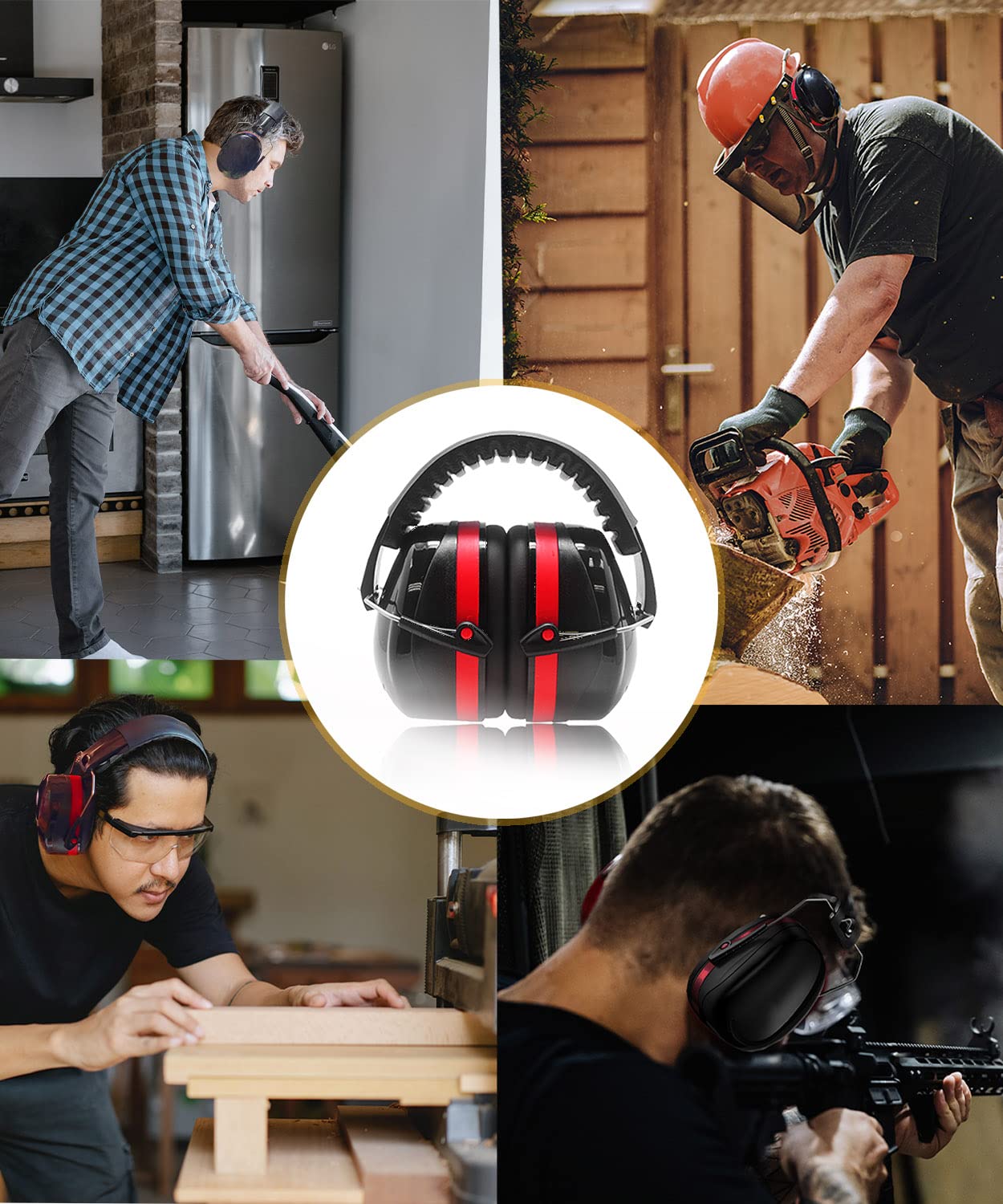 Floriogra Noise Cancelling Headphones For Adults, Shooting Ear Protection Earmuffs With Foldable Soft Headband Ear Protection & Hearing Protection For Workshops, Shooting Gun Range, Power Tools…