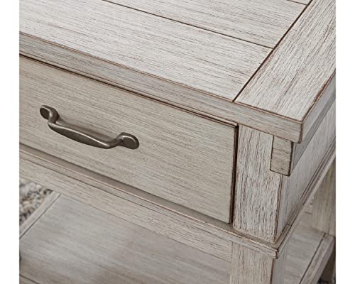 Signature Design by Ashley Hollentown 1 Drawer Night Stand, 20"W x 16"D x 24"H, Whitewash