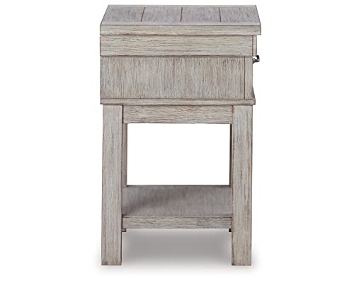 Signature Design by Ashley Hollentown 1 Drawer Night Stand, 20"W x 16"D x 24"H, Whitewash
