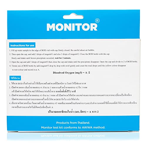 Monitor DISSOLVED Oxygen Test KIT (50 Tests) - Monitor Aquarium and aquaculture Water Quality