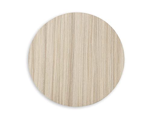 Signature Design by Ashley Grannen Modern Round Dining Room Table, White & Natural Wood