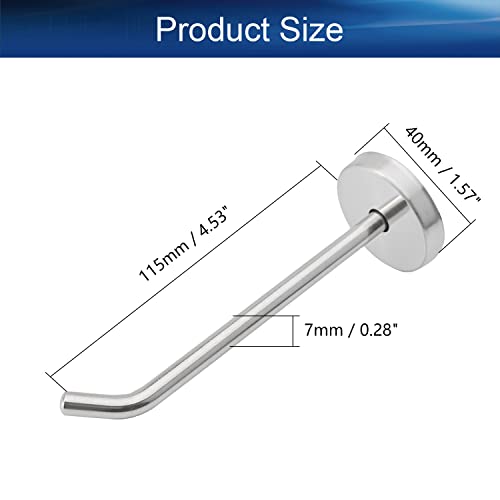 Yinpecly 4.72" Height Stainless Steel Wall Mounted Hook Elephant Nose Hook Robe Hooks Single Towel Hanger with Screws, for Bedroom Bathroom Kitchen Silver Tone 1pcs