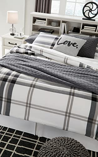 Signature Design by Ashley Dorrinson Queen Storage Headboard, 66"W x 11"D x 43"H, Whitewash