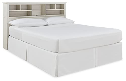 Signature Design by Ashley Dorrinson Queen Storage Headboard, 66"W x 11"D x 43"H, Whitewash