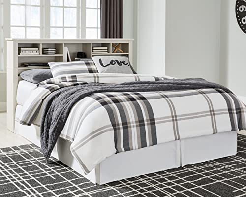 Signature Design by Ashley Dorrinson Queen Storage Headboard, 66"W x 11"D x 43"H, Whitewash