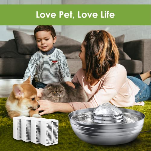 oneisall Pet Water Fountain Filter,Pet Drinking Fountain Filter for Cats, Small Dogs - 4 Carbon Filters