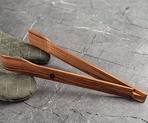 Super Slim Spring Salad Tongs: Teak Wood Salad Hand Server 0.1" x 0.1" x 12" Kitchenware Serving Utensils from SiamMandalay Gourmet Collection
