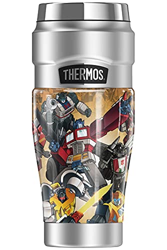 THERMOS Transformers Autobots V Decepticons STAINLESS KING Stainless Steel Travel Tumbler, Vacuum insulated & Double Wall, 16oz