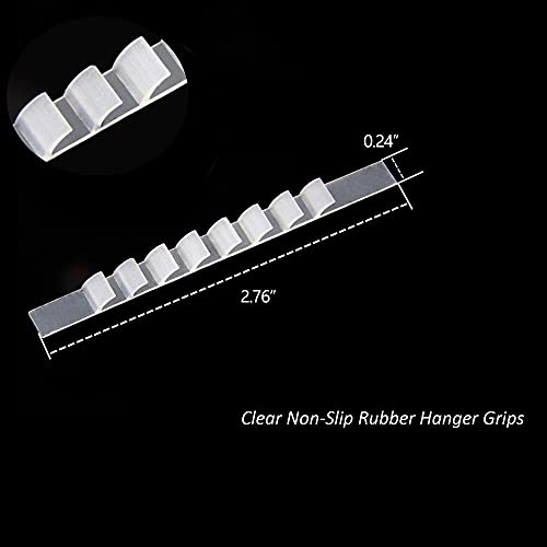 Non-Slip Hanger Grips for Wood Hangers- 100 Pcs Clear Non-Slip Rubber Hanger Grips Hanger Strips Adhesive Clothes Hanger Grips