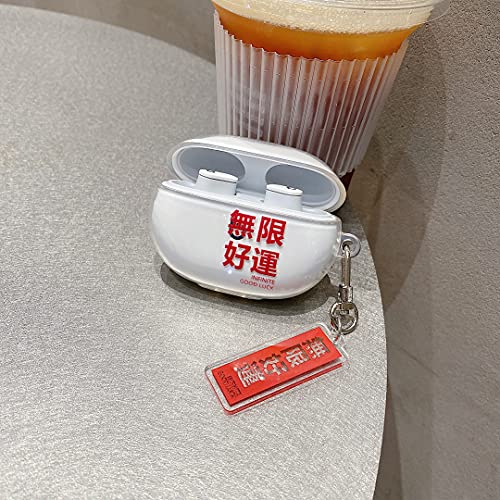 3D Cool Infinite Good Luck Case with Pendant Keychain for Women Girls Men Boys for Beats Studio Buds 2021 Case Cover Accessories Silicone Skin