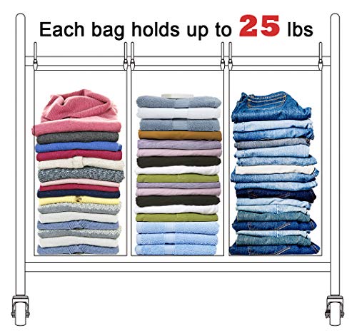 STORAGE MANIAC 2 Pack Laundry Sorter Replacement Bags, No Hangers, Laundry Hamper Cart Removable Replacement Bags, Laundry Storage Organizer Replacement Bags, Gray