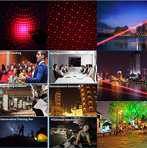 Red Laser Pointer High Power Long Range Strong Laser Light Pointer Pen, Tactical Red Lazer Pointer Presentation Dot Rechargeable for Indoor Teaching,Hiking,Outdoor Interactive Cat Laser Toy USB Charge