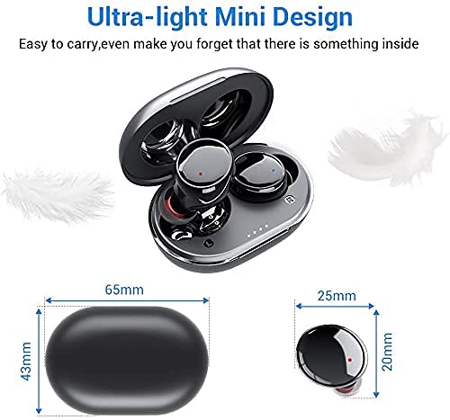 andfive Wireless Earbuds Mini, Bluetooth Headphones with Noise Cancelling Microphone, 5.0 Bluetooth Earbuds in Ear Stereo, Wireless Earphones with USB C Charging Case, Waterproof Headset for Android