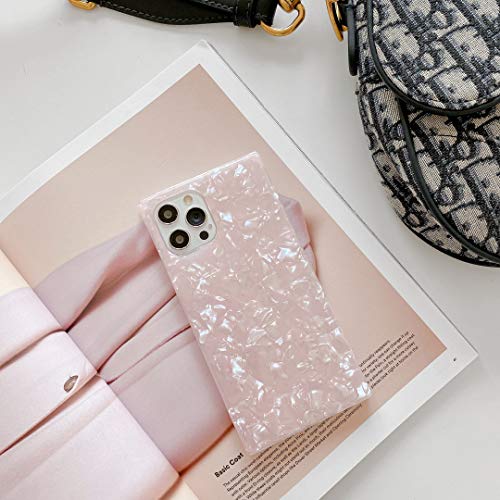 Cocomii Square iPhone 11 Case - Square Pearl Glitter - Slim - Lightweight - Glossy - Sturdy TPU Silicone - Mother-Of-Pearl Seashell - Luxury Aesthetic Cover Compatible with Apple iPhone 11 6.1" (Pink)