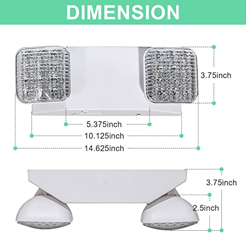 OSTEK LED Emergency Exit Lighting Fixtures with 90 Minutes Long Backup Batteries, US Standard Adjustable Integrated LED Emergency Light for Commercial Hallways, Stairways, Fire Resistant