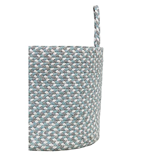 Super Area Rugs Farmhouse Plant Basket/Planter Multi Purpose Open Top Bin with Handles, Cotton Rope Basket, 8-inch, 10-inch and 12-inch Teal, White, Gray