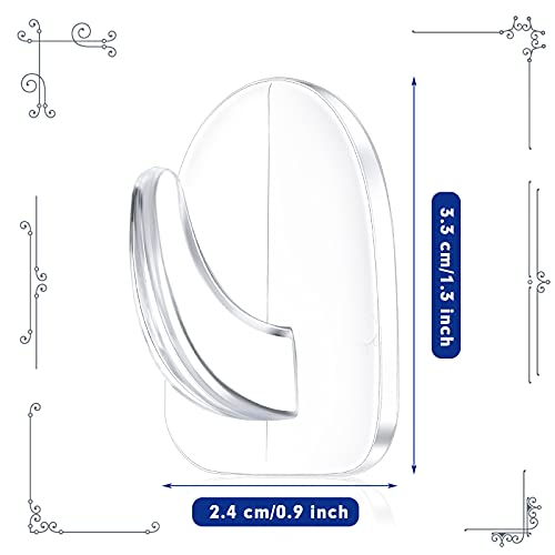 Jetec 60 Pieces Clear Adhesive Hooks Transparent Wall Hooks Christmas Window Hanger Ring Hanger Adhesive Hanging Hooks with Non Marking Sticker for Kitchen Bathroom Bedroom Office