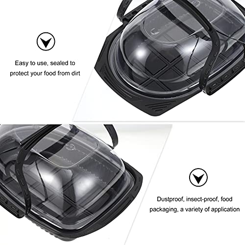 FRCOLOR Meal Prep Boxes Rectangular Turkey Roast Chicken Roast Duck Boxes Carrier with Handle Take Out Food Containers Meal Storage Containers for Cake Roast Chicken Duck 10Pcs
