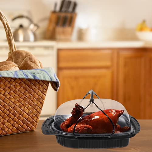 FRCOLOR Meal Prep Boxes Rectangular Turkey Roast Chicken Roast Duck Boxes Carrier with Handle Take Out Food Containers Meal Storage Containers for Cake Roast Chicken Duck 10Pcs