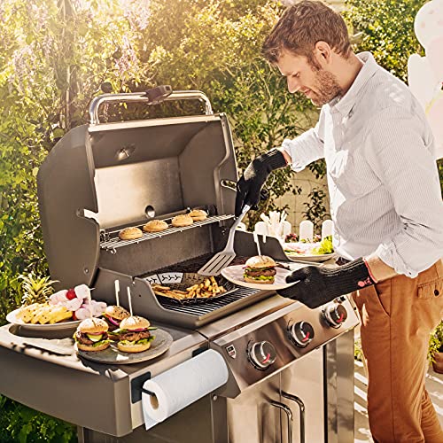 Magnetic Paper Towel Holder Black Stainless Steel Paper Tower Bar with Strong Magnetic Backing - for Kitchen, Grill, Toolbox, Garage, Shop(magnetic-1pair-black)