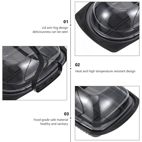 FRCOLOR Meal Prep Boxes Rectangular Turkey Roast Chicken Roast Duck Boxes Carrier with Handle Take Out Food Containers Meal Storage Containers for Cake Roast Chicken Duck 10Pcs
