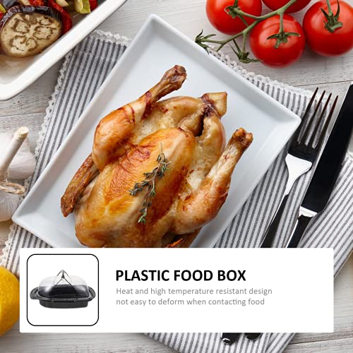 FRCOLOR Meal Prep Boxes Rectangular Turkey Roast Chicken Roast Duck Boxes Carrier with Handle Take Out Food Containers Meal Storage Containers for Cake Roast Chicken Duck 10Pcs