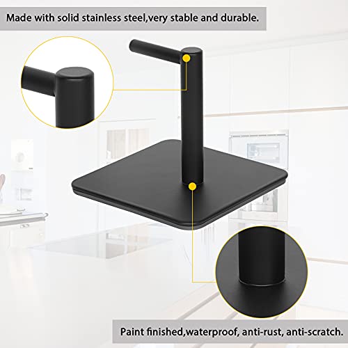 Magnetic Paper Towel Holder Black Stainless Steel Paper Tower Bar with Strong Magnetic Backing - for Kitchen, Grill, Toolbox, Garage, Shop(magnetic-1pair-black)