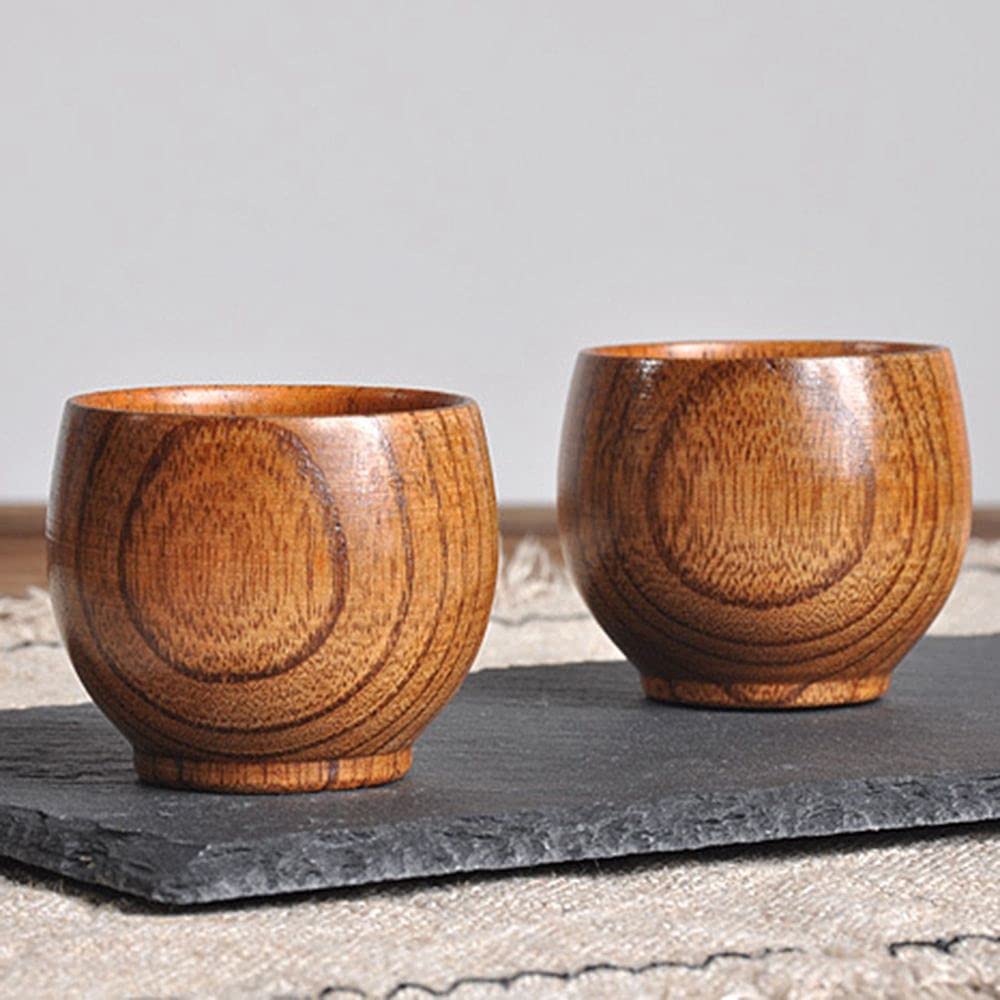 Tea Cup Portable Creative Drinking Cup Bar Drinkware Water Mug Wooden Handmade Coffee Cup