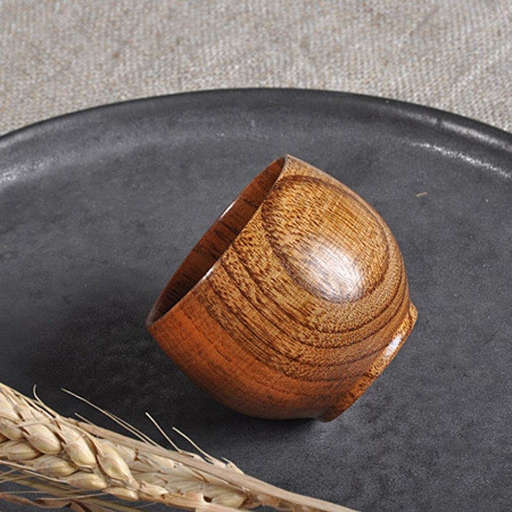 Tea Cup Portable Creative Drinking Cup Bar Drinkware Water Mug Wooden Handmade Coffee Cup