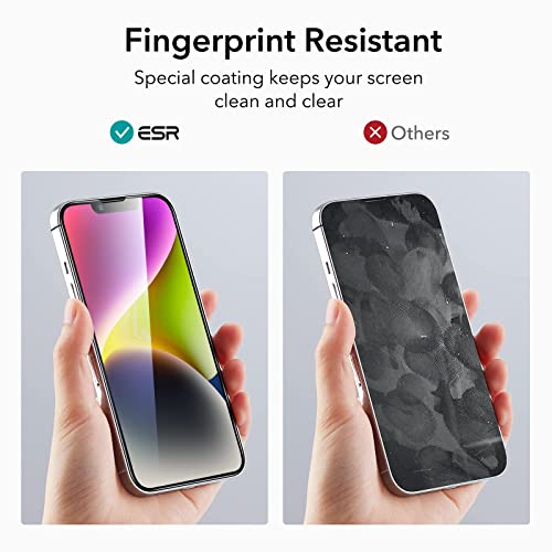 ESR Tempered-Glass Screen Protector Compatible with iPhone 14 Plus and iPhone 13 Pro Max, with Easy Installation Frame, Military-Grade Protection, Ultra Tough, Scratch Resistant, 3 Pack