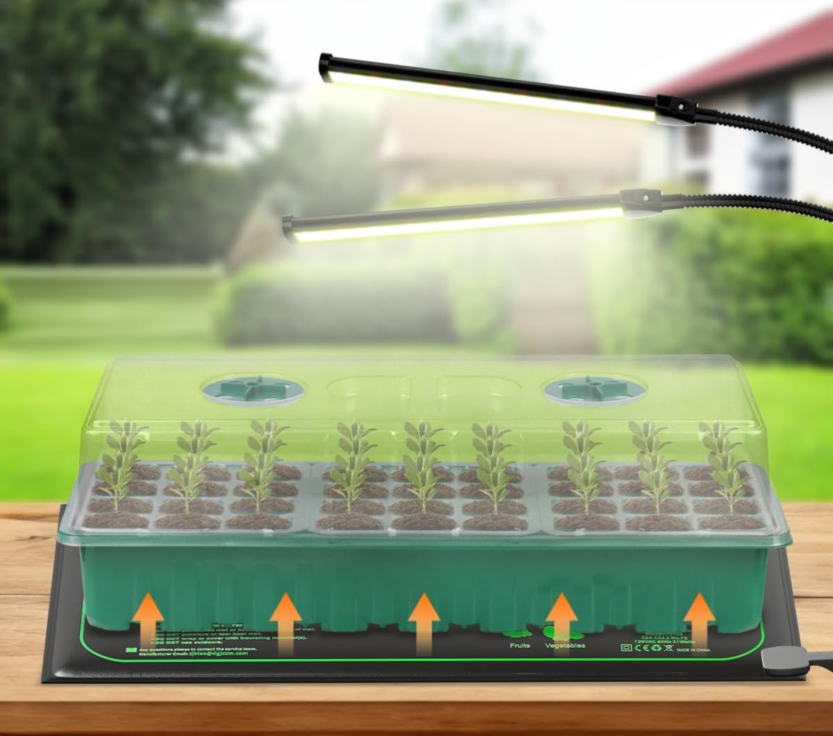 GYTF 6 Pack Seedling Starter Trays, 216-Cell Plant Starting Kit with Humidity Dome for Small Mini Greenhouse Germination Seeds Growing Starting