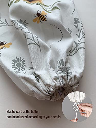 Hglian Kitchen Grocery Plastic Bag Holder and Dispenser Wall Mount Plastic bags Organizer Garbage Shopping Trash bags Storage Container keeper Cute Bee Sunflower Farmhouse Home Décor