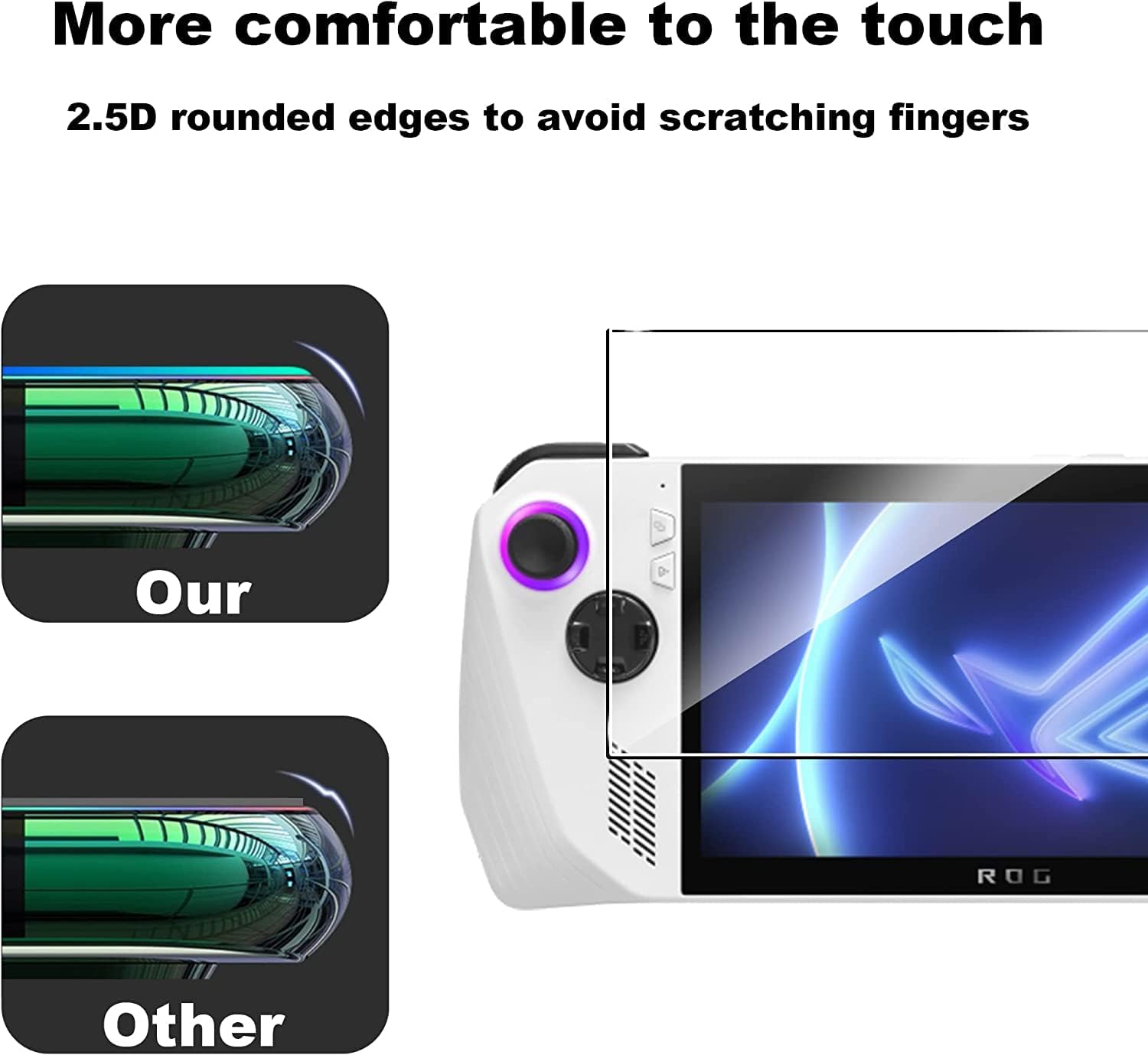 T Tersely [2 Pack Screen Protector Glass for ASUS ROG Ally Handheld 7 inch 2023/ROG Ally X 2024, Premium 9H Tempered Glass Screen Protector for ROG Ally 7 inch