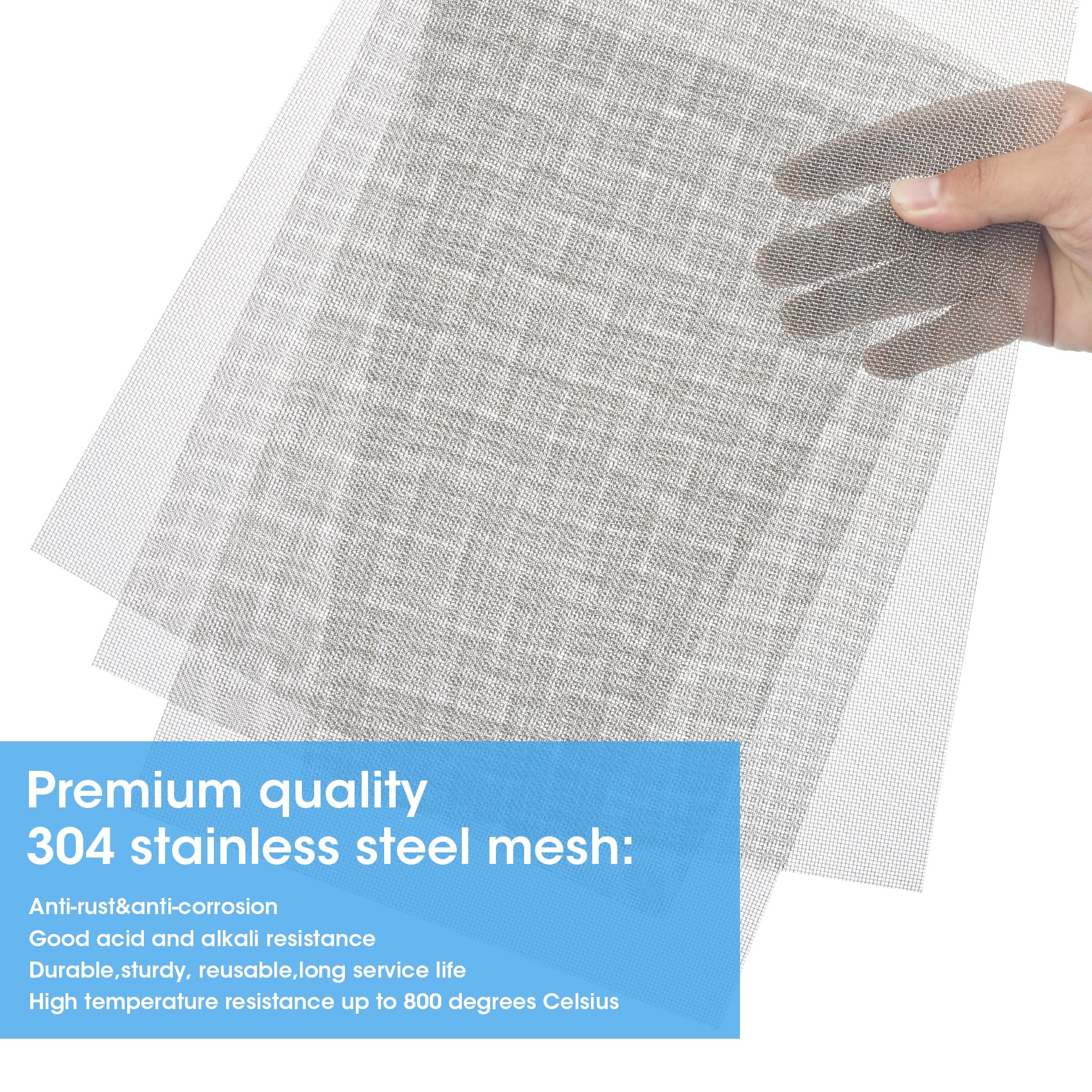 4PACK 20 Gauge Stainless Steel Mesh, with Mesh Size 0.035" x 0.035", Made of 304 Stainless Steel (0.98ft. X 0.68ft.)