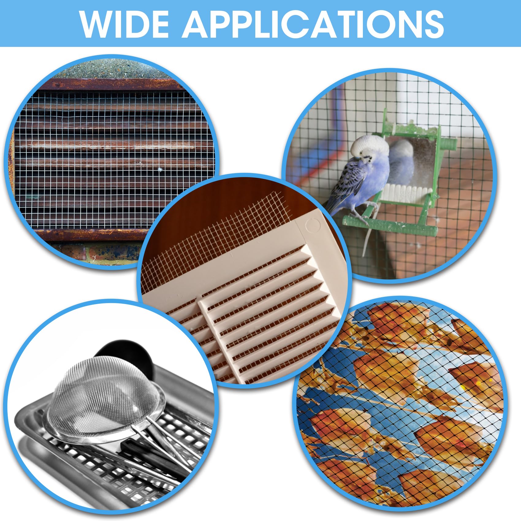 4PACK 20 Gauge Stainless Steel Mesh, with Mesh Size 0.035" x 0.035", Made of 304 Stainless Steel (0.98ft. X 0.68ft.)