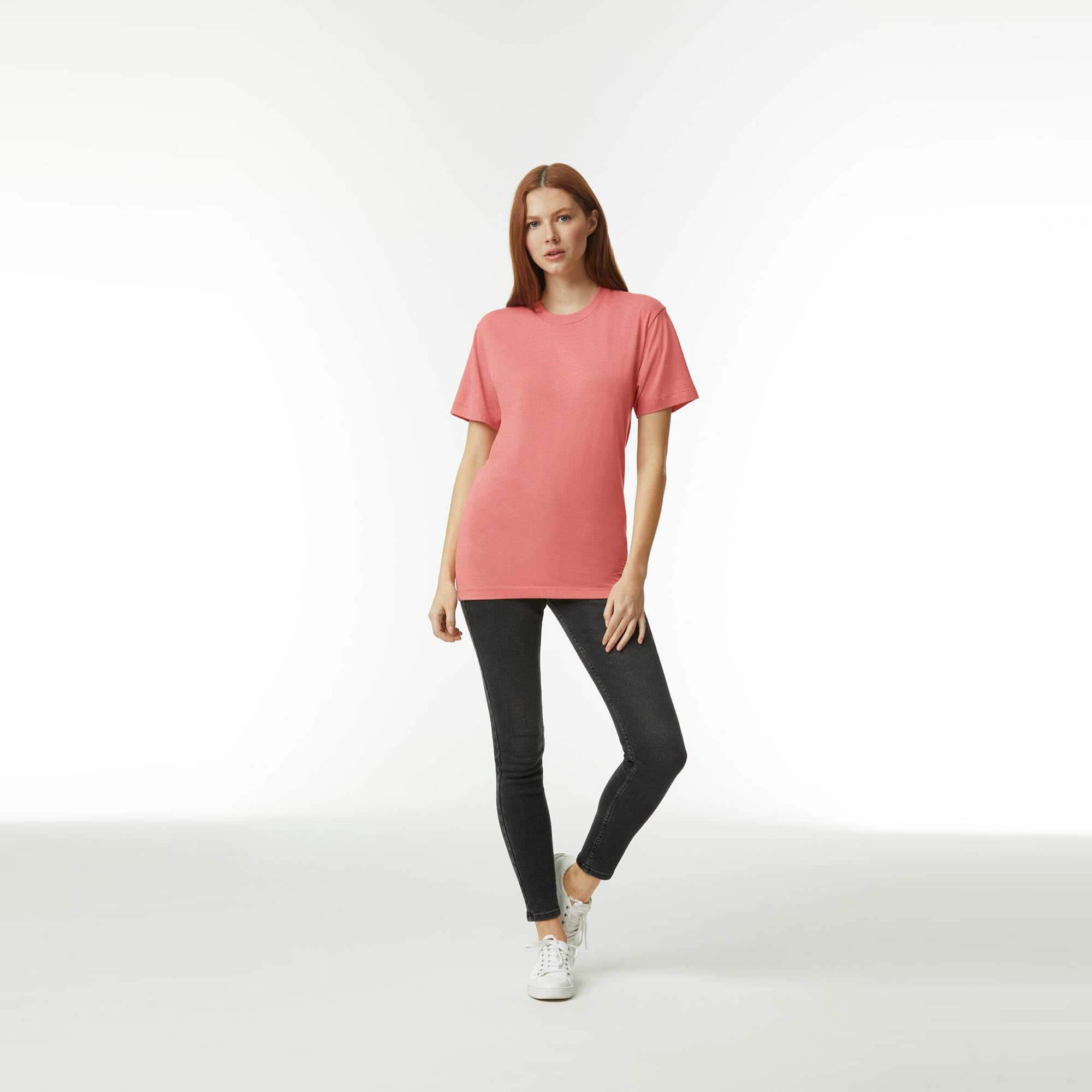 American Apparel Unisex Tri-Blend Track T-Shirt, Style GTR401, 2-Pack, Tri-Coral (2-Pack), Medium