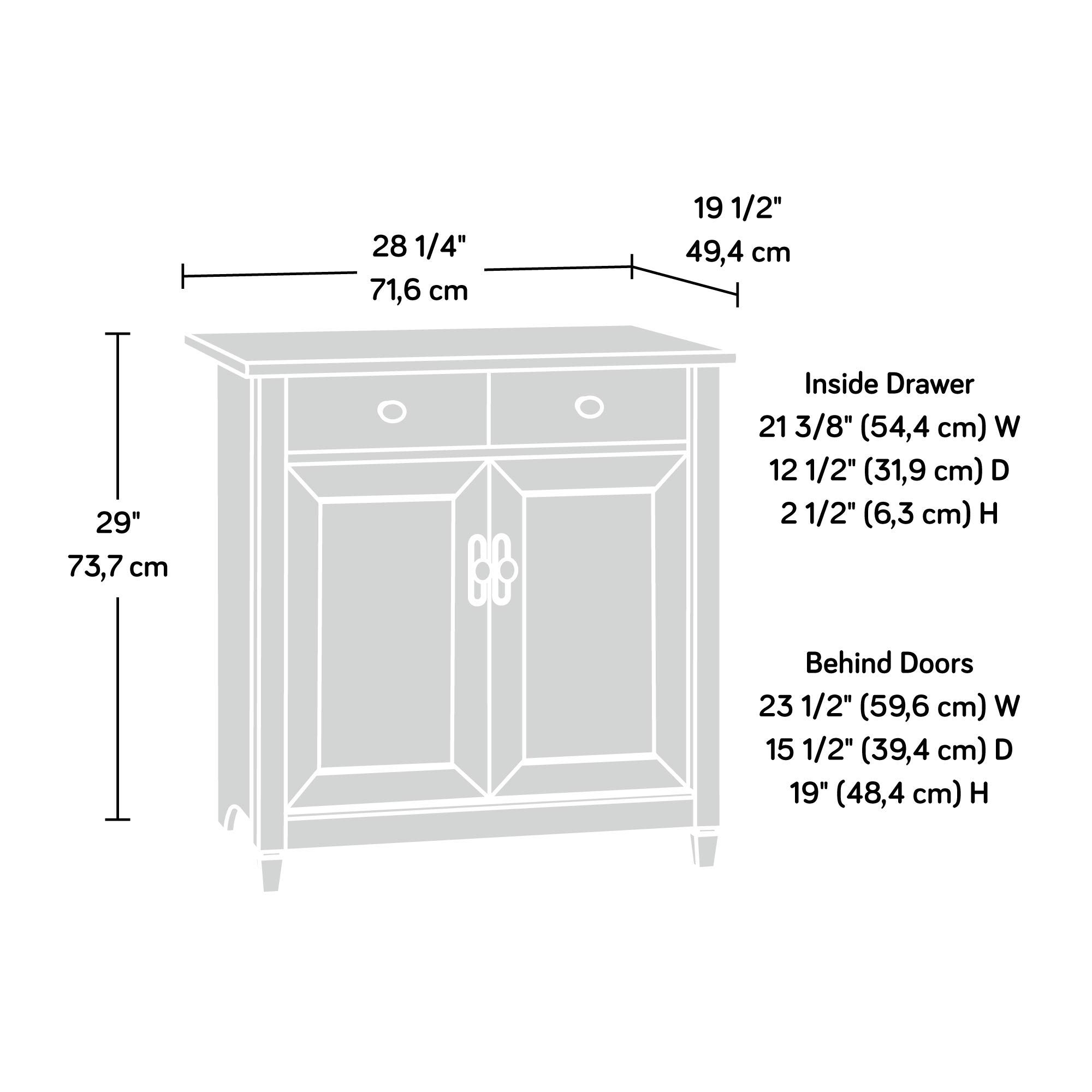 Sauder 408696 Edge Water Utility Cart/Stand, L: 28.19" x W: 19.45" x H: 29.02", Estate Black finish