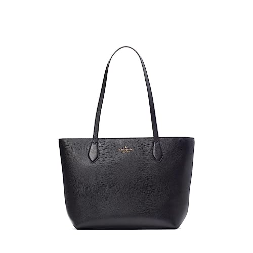 kate spade handbag for women Leila shoulder bag tote bag in leather (Black), Black