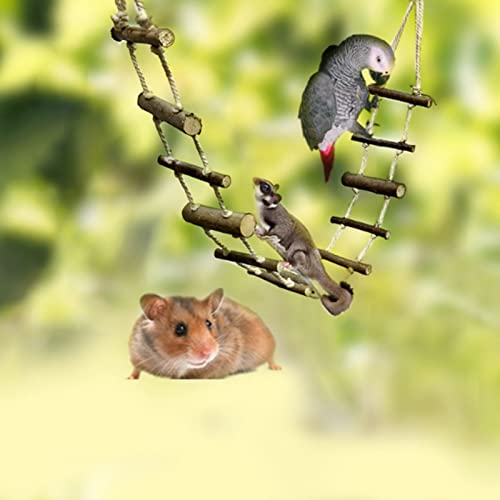 Budgie Toys Rat cage Accessories 18×13×6 pet Hamster Soft Long Climbing Rope Ladder Suspension Bridge for Birds Toy