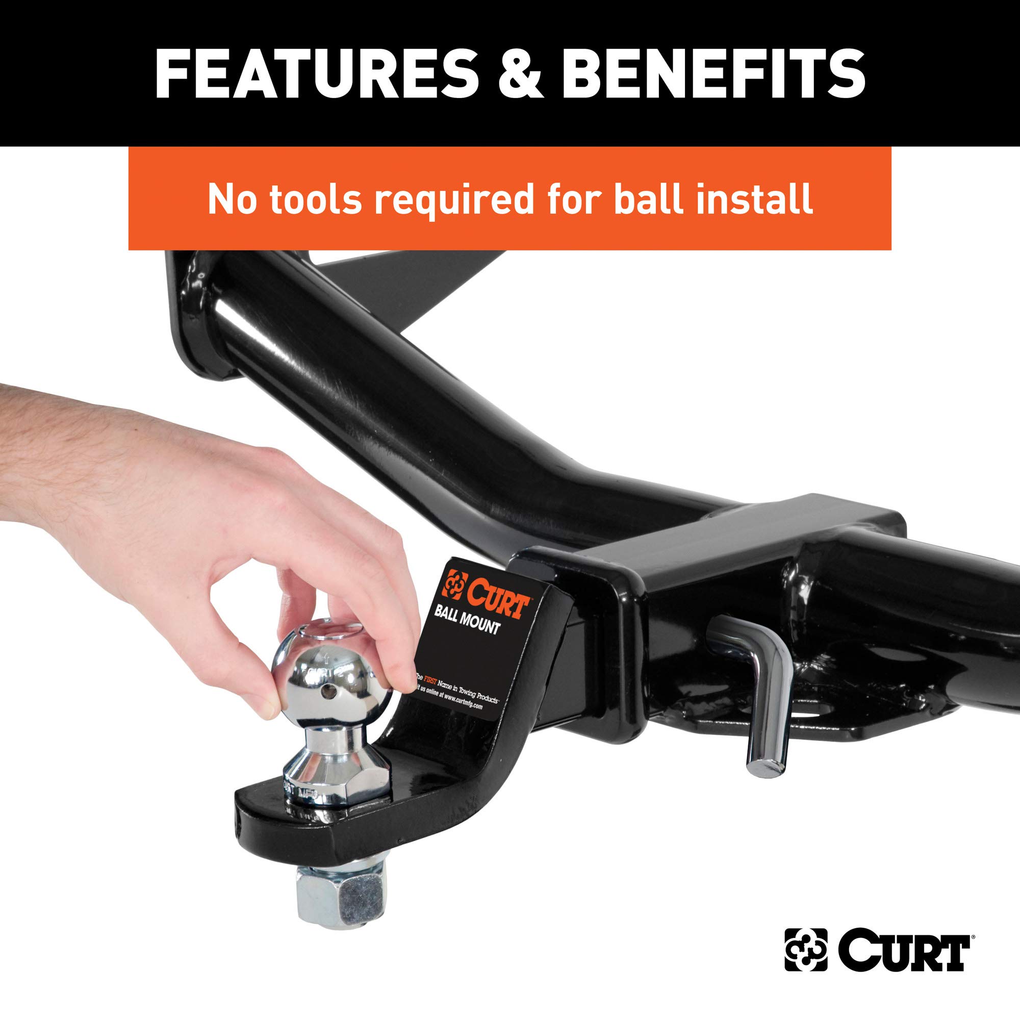 CURT 42178 1-7/8 and 2-Inch Chrome Steel Switch Ball Set, Up to 6,000 lbs. GTW