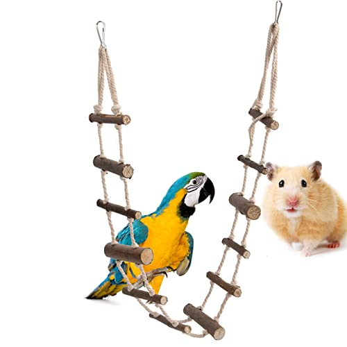 Budgie Toys Rat cage Accessories 18×13×6 pet Hamster Soft Long Climbing Rope Ladder Suspension Bridge for Birds Toy